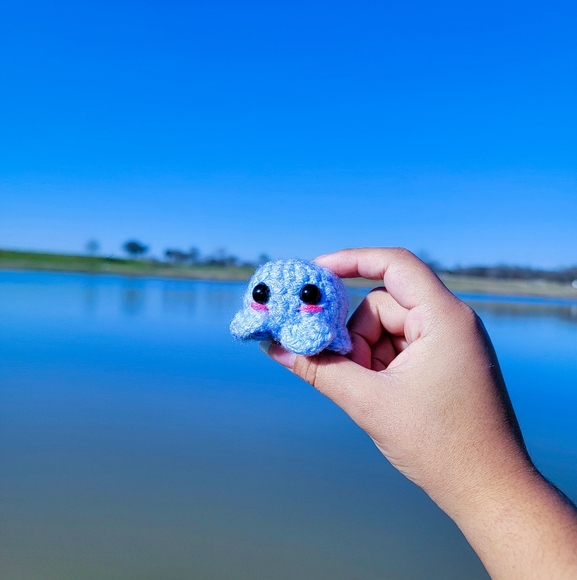 Accents | One Light Blue Squishy Handmade Crochet Blushing Stress Ball ...